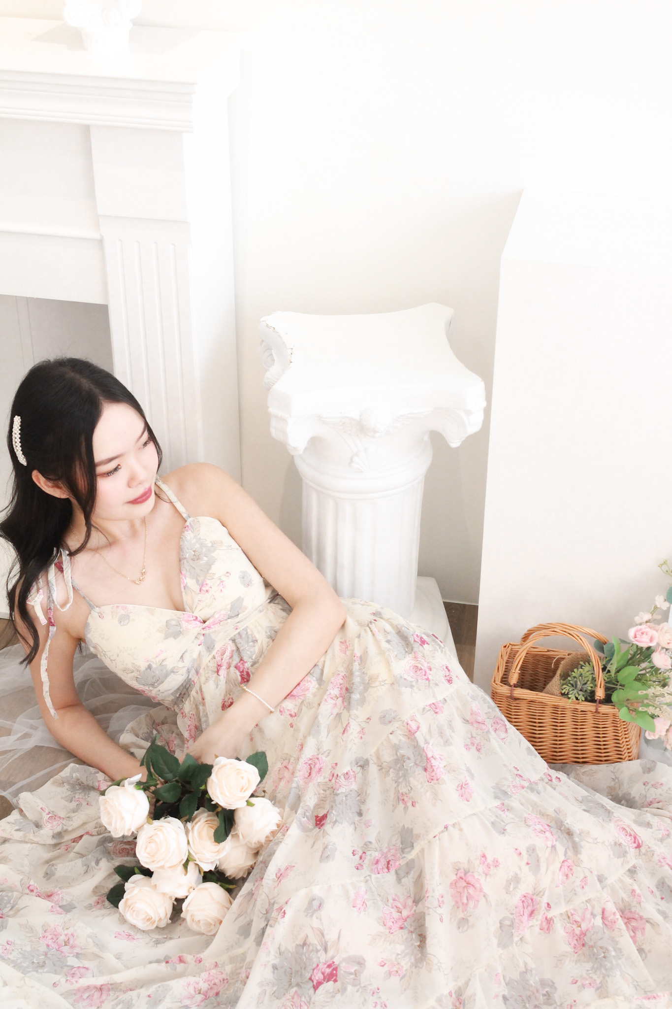 *RESTOCK* Claude Padded Dress in Ivory Floral | KEI